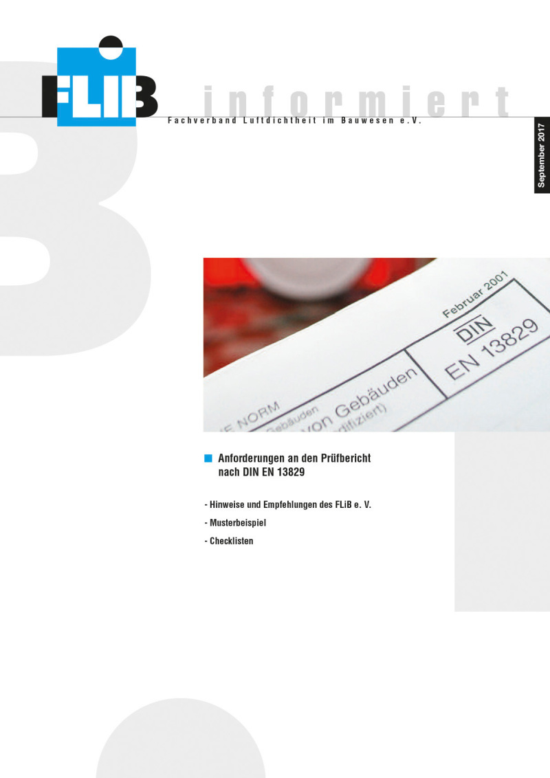 Anforderungen an den Prüfbericht nach DIN EN 13829 - tab - Das ...