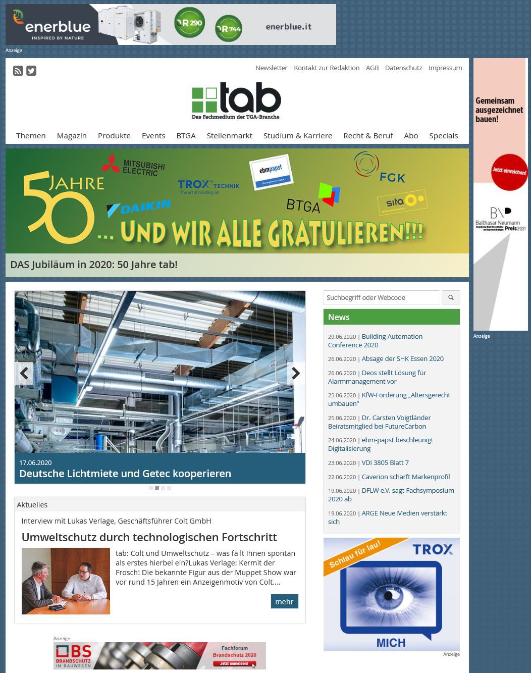 50 Jahre tab - tab - Das Fachmedium der TGA-Branche